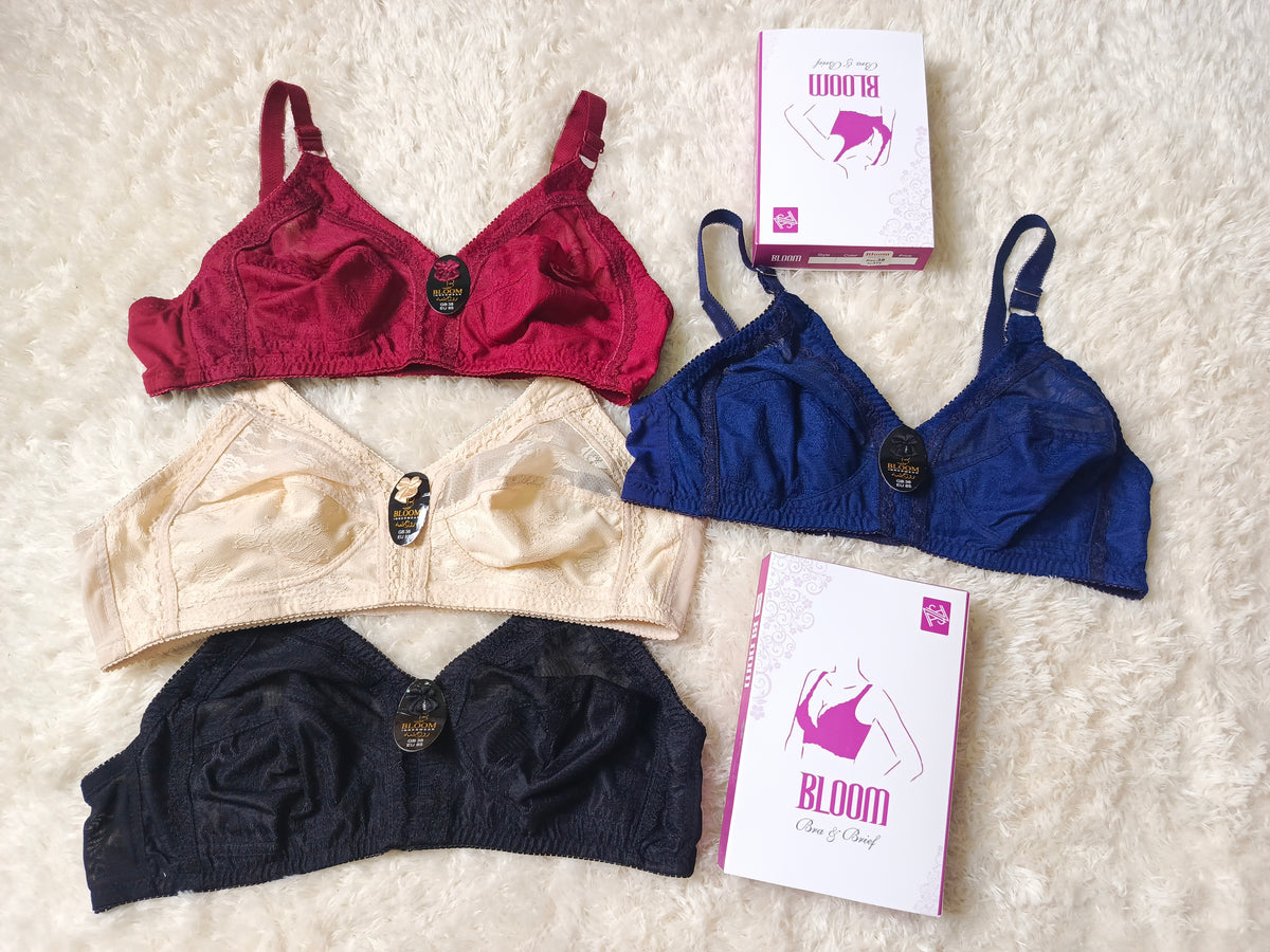 Bloom Comfort Lace Bra – Pack of 3 Colors – silkynsoft.com